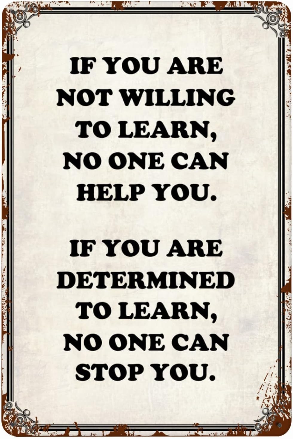 Amazon.com: Rourou No One Can Stop You Office Motivational Metal Tin ...