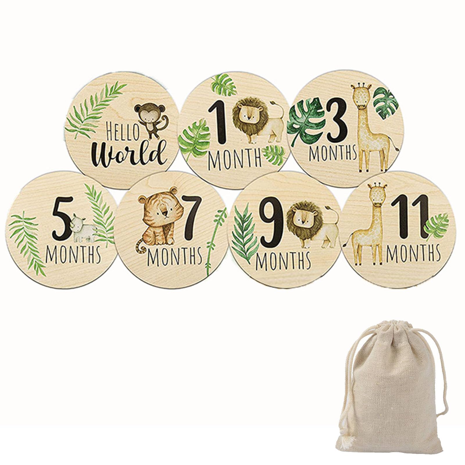 Set Neonato Regalo Nascita Carte Milestone In Legno Per Foto Neonato ...