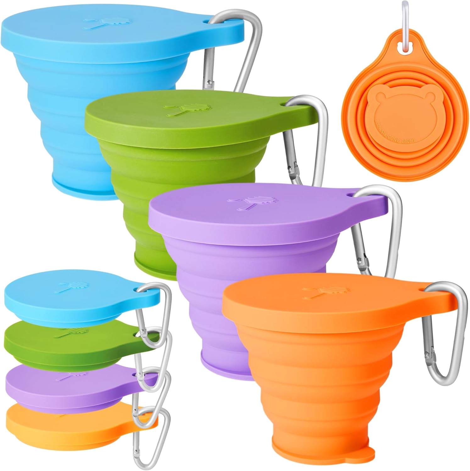 Amazon.com: DSNDVES Travel Collapsible Cups [4 Pack] Silicone Portable ...