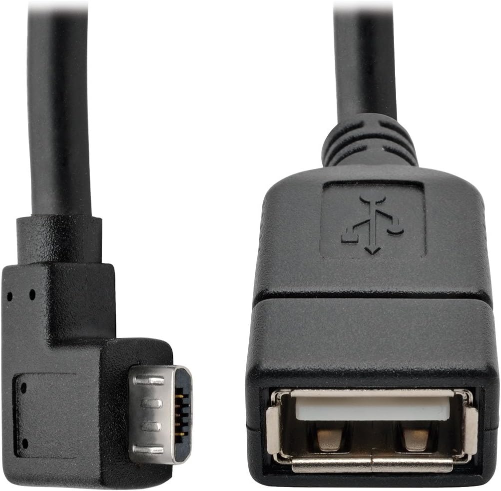 Amazon.com: Tripp Lite Micro USB-B to USB OTG Host Adapter Cable, Right ...