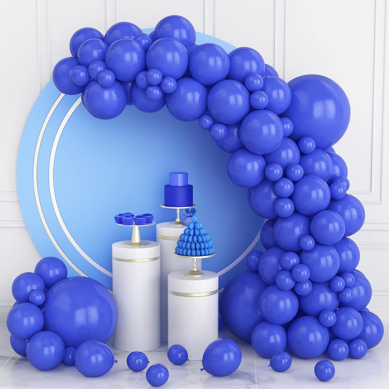100Pcs Blue Balloons, Royal Blue Balloon Garland Arch Kit 18/12/10/5 ...