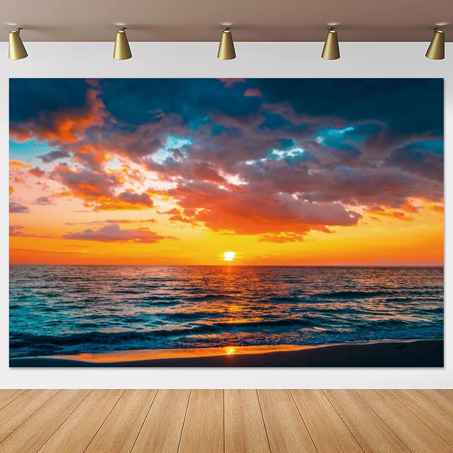 Amazon.com : Yeele 5x4ft Seaside Sunset Backdrop Summer Beach Sunrise ...