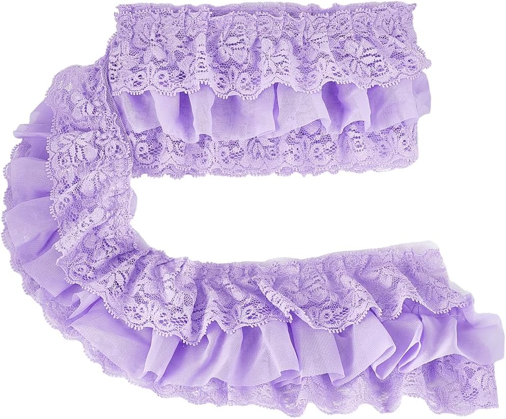 Amazon.com: GORGECRAFT 2 Yards 3-Layer Pleated Lace Trim 11cm Wide ...