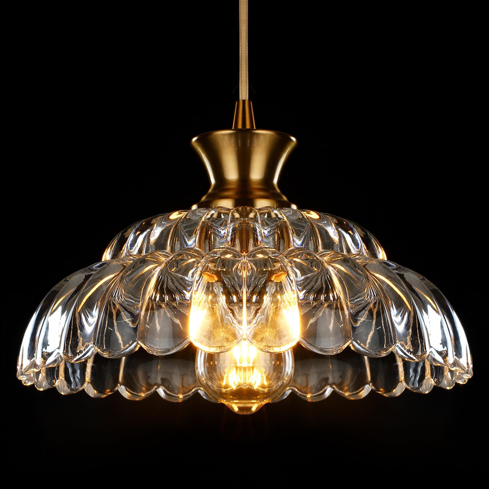 LOTREE Milk White Glass Pendant Light Fixtures Medium 9.8 Inches ...
