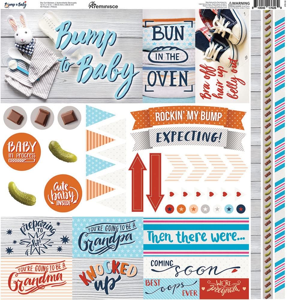 Amazon.com: Reminisce Bump to Baby Pregnancy Expecting 12" x 12 ...