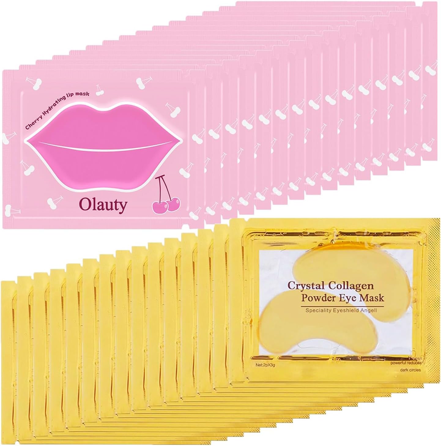 Amazon.com : 30 Pairs Eye Masks & Lip Masks, Crystal Collagen Under Eye ...