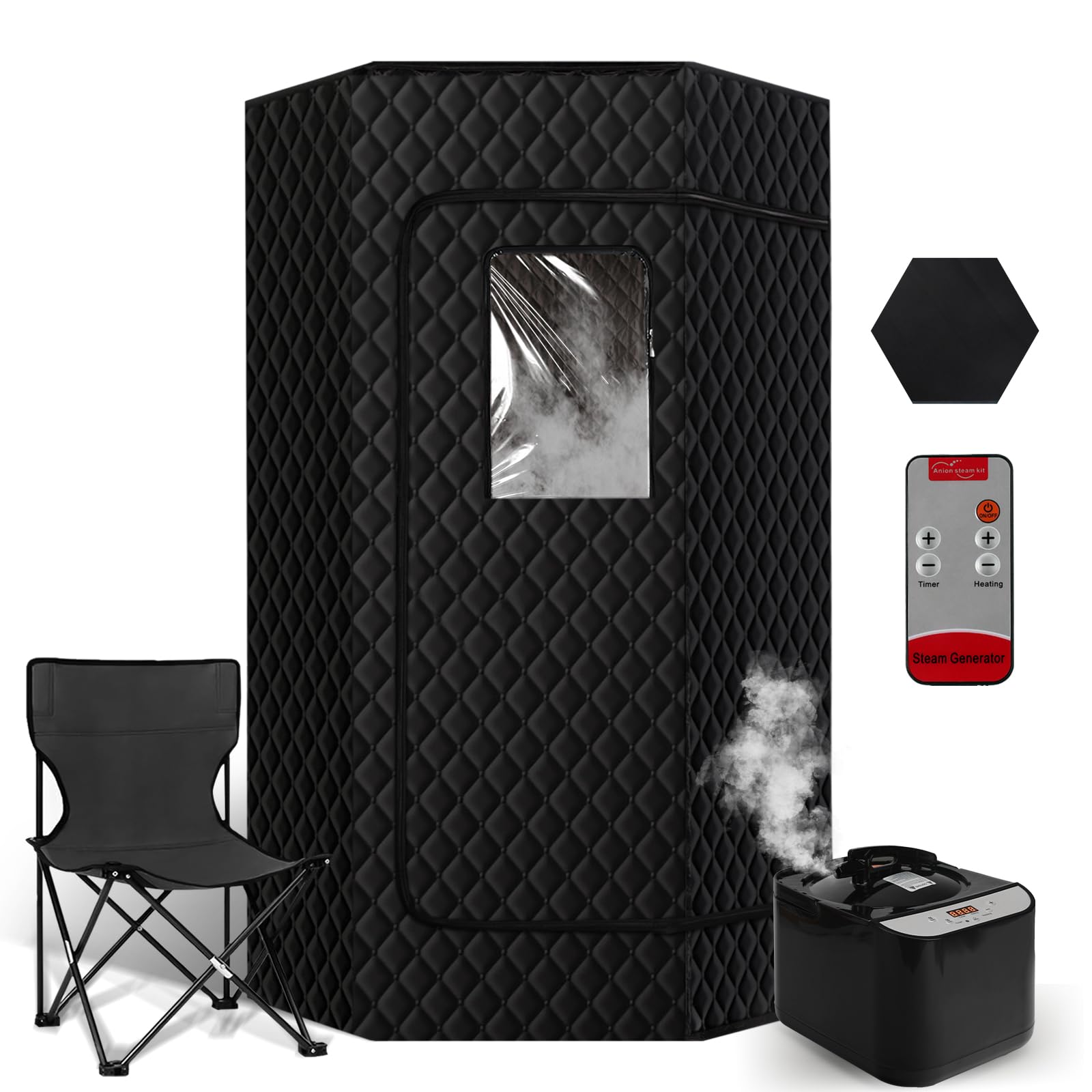 Amazon.com : PEEKO Portable Sauna for Home, Full Size Personal XL 6'3'' Hexagon Steam Sauna Tent ...