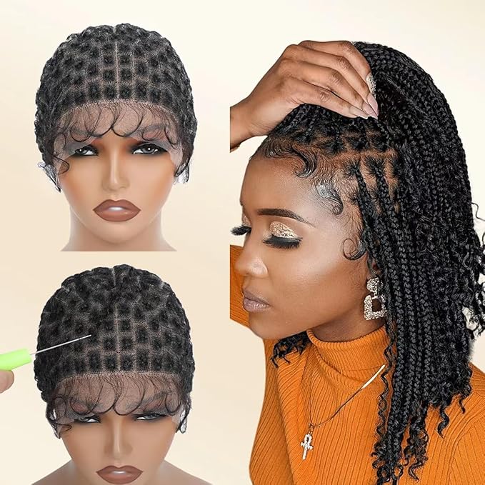 Amazon.com: UCABEWEL Double Full Lace Crochet Wig Caps With Natural ...