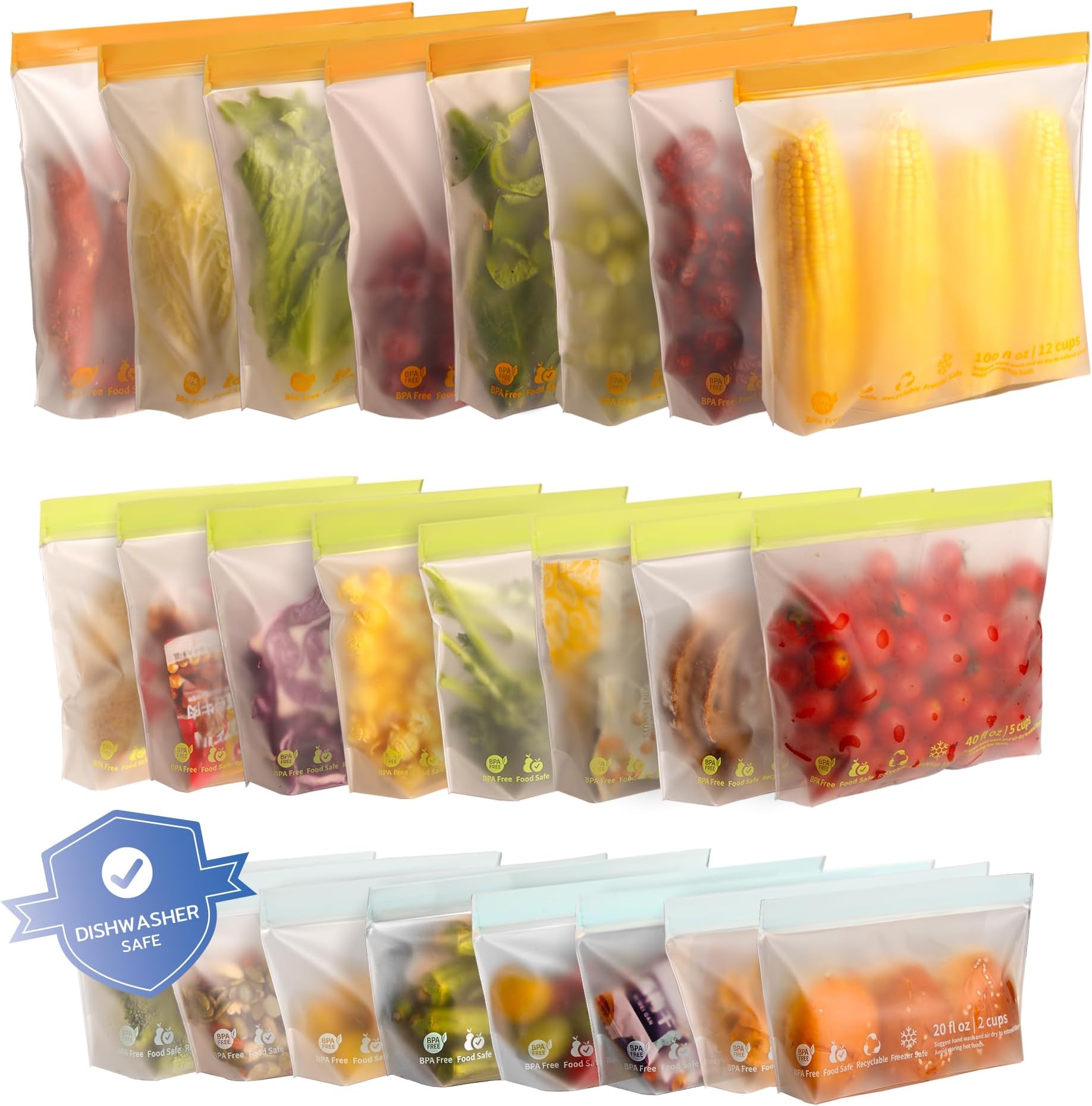 Amazon.com: Ello 14 Reusable Produce Bags, Assorted Sizes (Snack ...