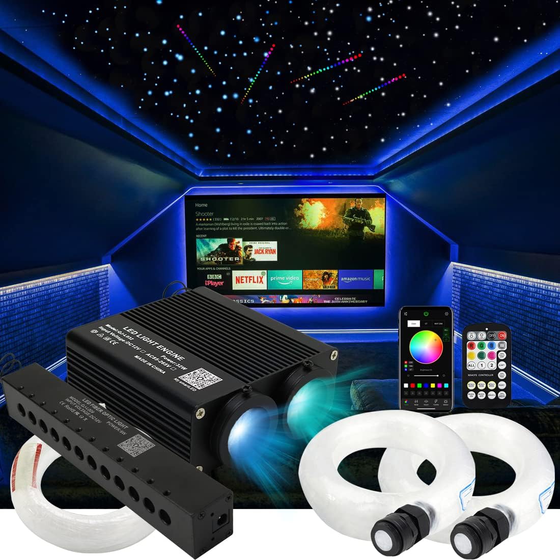 Amazon.com: AZIMOM 2022Upgraded Dual Color 32W Fiber Optic Star Ceiling ...