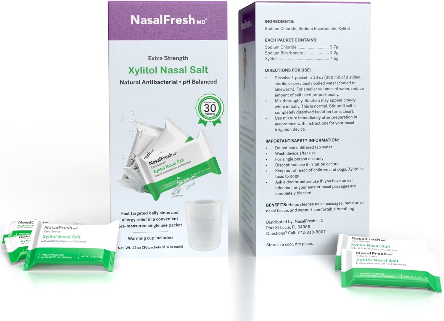 Amazon.com: NASALFRESH MD Extra Strength Xylitol Nasal Rinse Packets ...