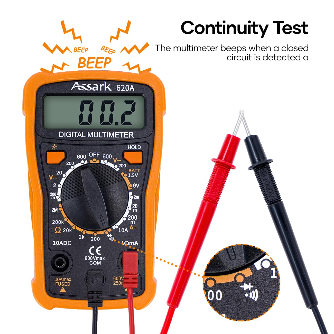 Assark Digital Multimeter 2000 Counts AC/DC Voltage Barbados | Ubuy