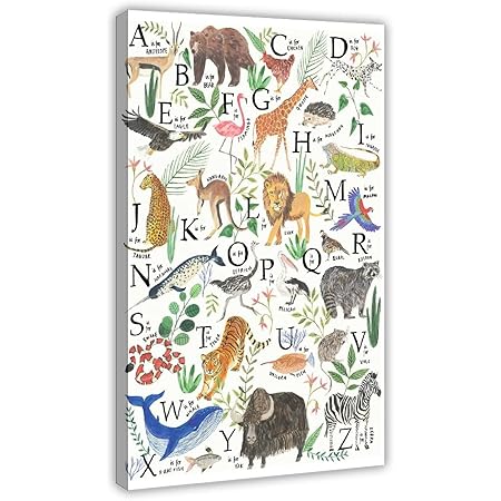 Amazon.com: Animal Alphabet Poster 17x24" | Kids Wall Art | ABC Chart ...
