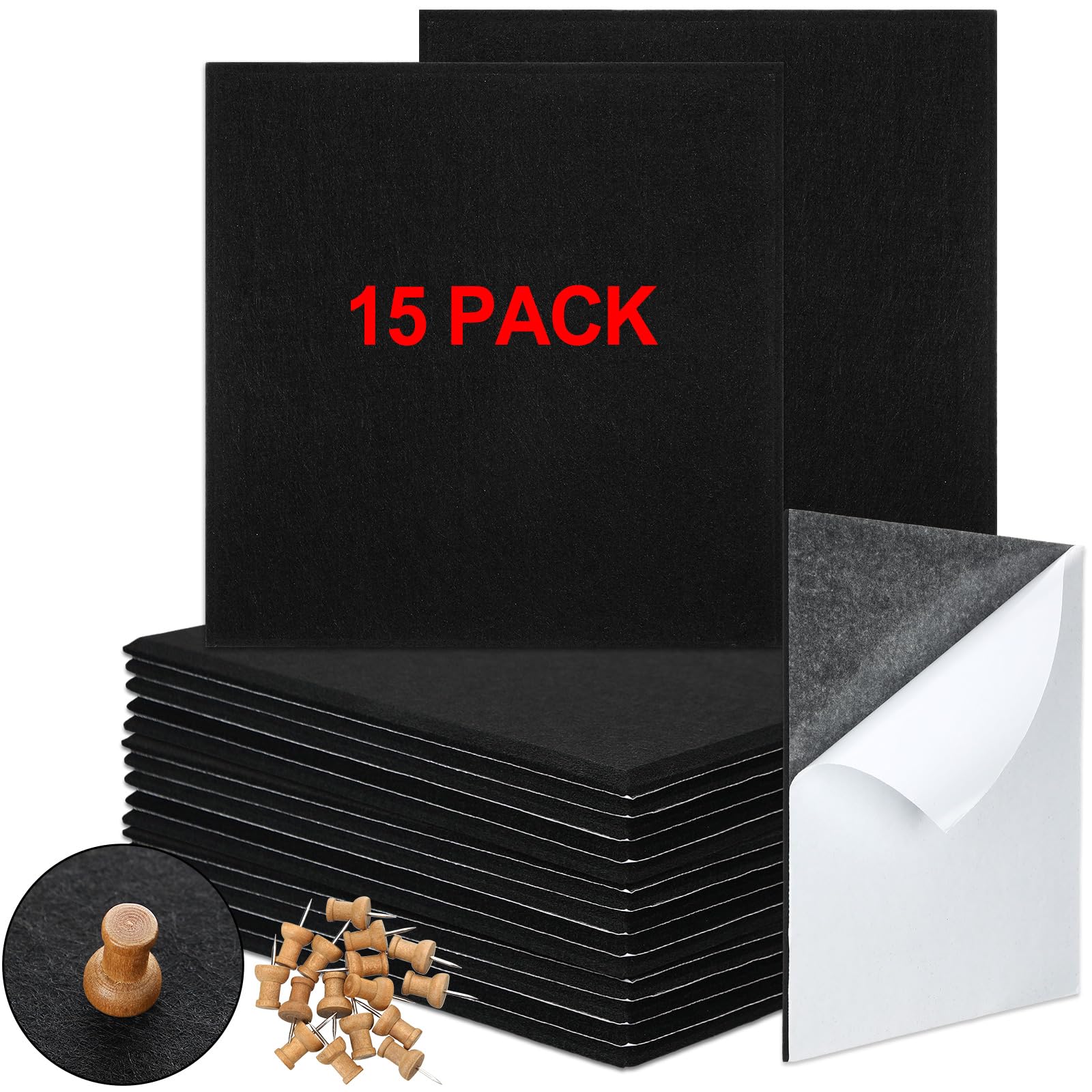 Amazon.com : Pangda Large Cork Board Felt Wall Tiles with Removable ...