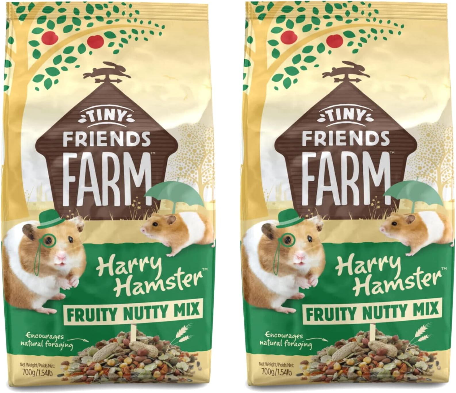 2 Pack Harry Hamster Fruity Nutty Mix Complete Hamster Food Small ...