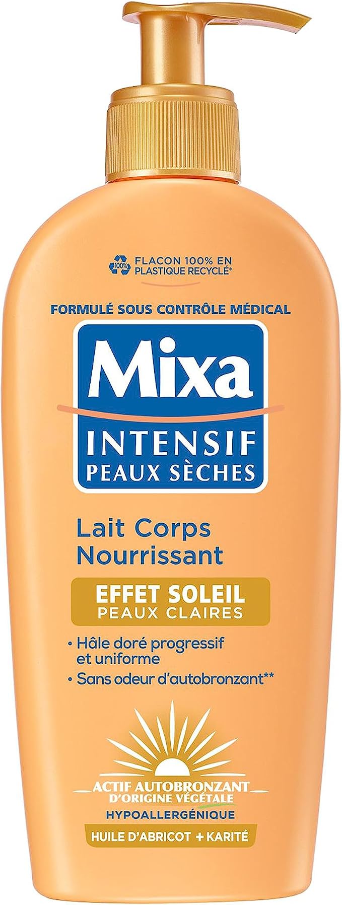 Mixa Intensif Peaux Sèches - Lait Corps Nourrissant Effet Soleil ...