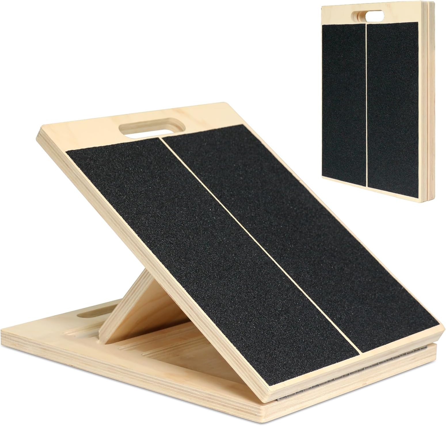 Amazon.com: Portable Wooden Slant Board for Calf Stretching Squats Calf ...