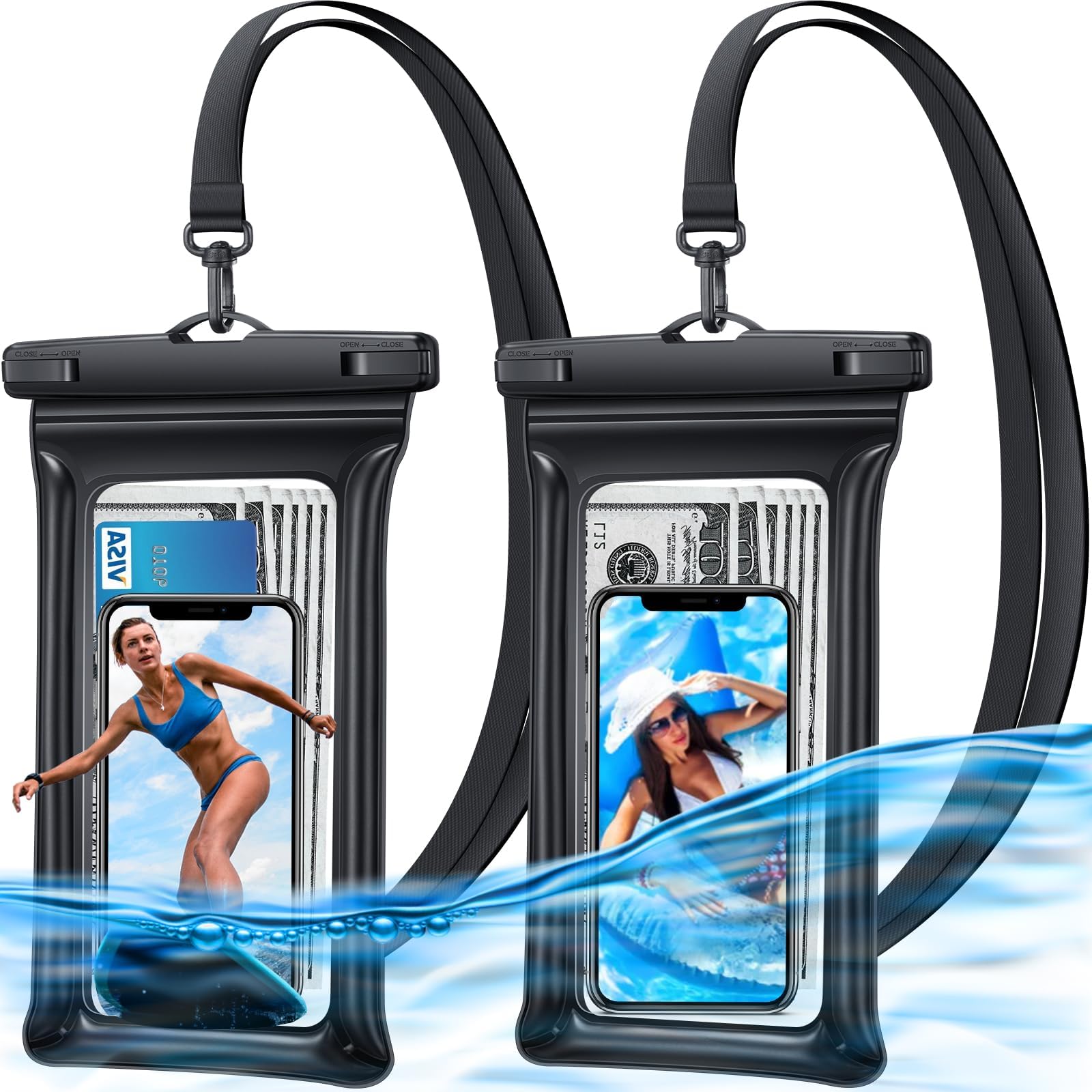 Amazon.com: Diaclara Large Floating Waterproof Phone Pouch, Floatable ...