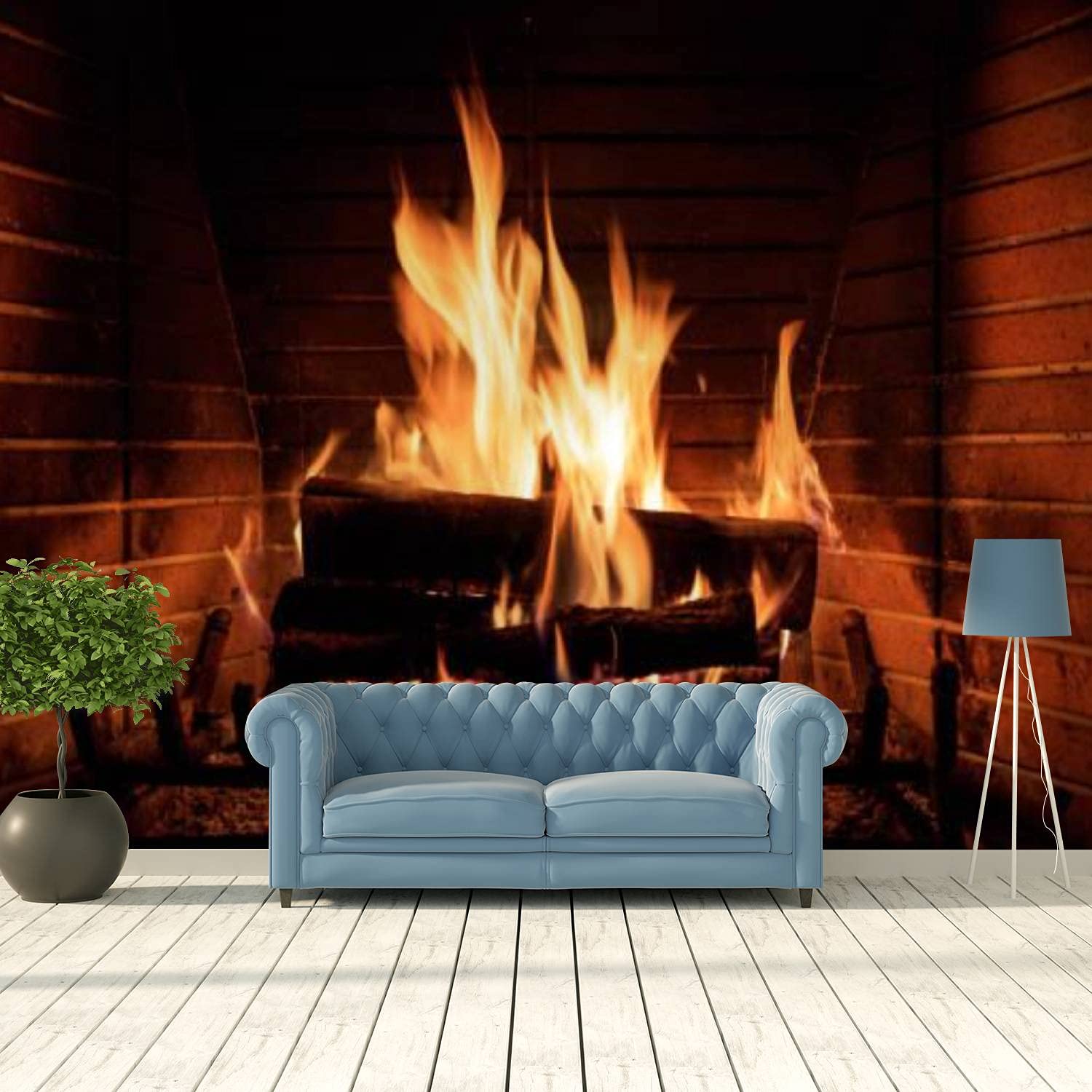 3d Fireplace Wallpaper