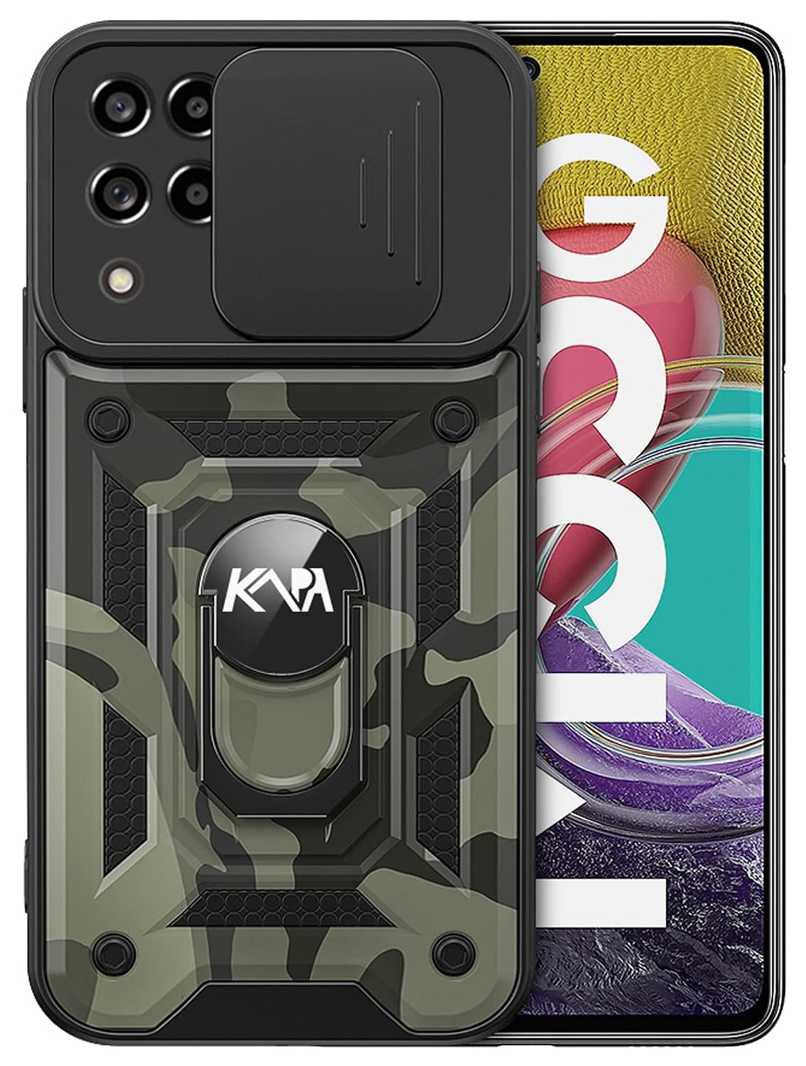 Kapa Tank Back Cover for Samsung Galaxy M33 (5G), Ring + Slider ...