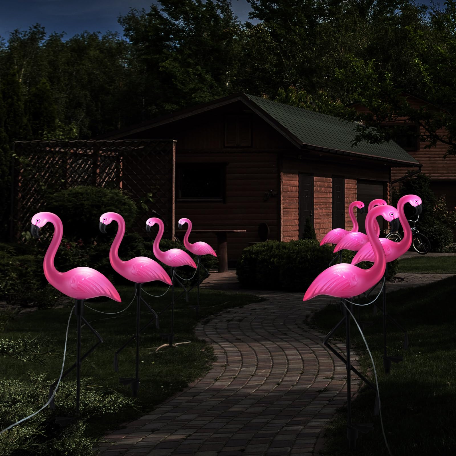 Amazon.com : Geelin 6 Packs Pink Flamingo Solar Light Decoration Ip55 ...