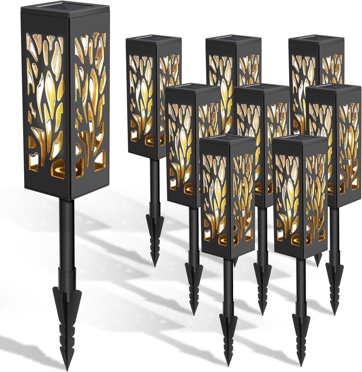 8 Pack Solar LED Garden Outdoor Lights, Solar Poweretd Auomatic Bright ...