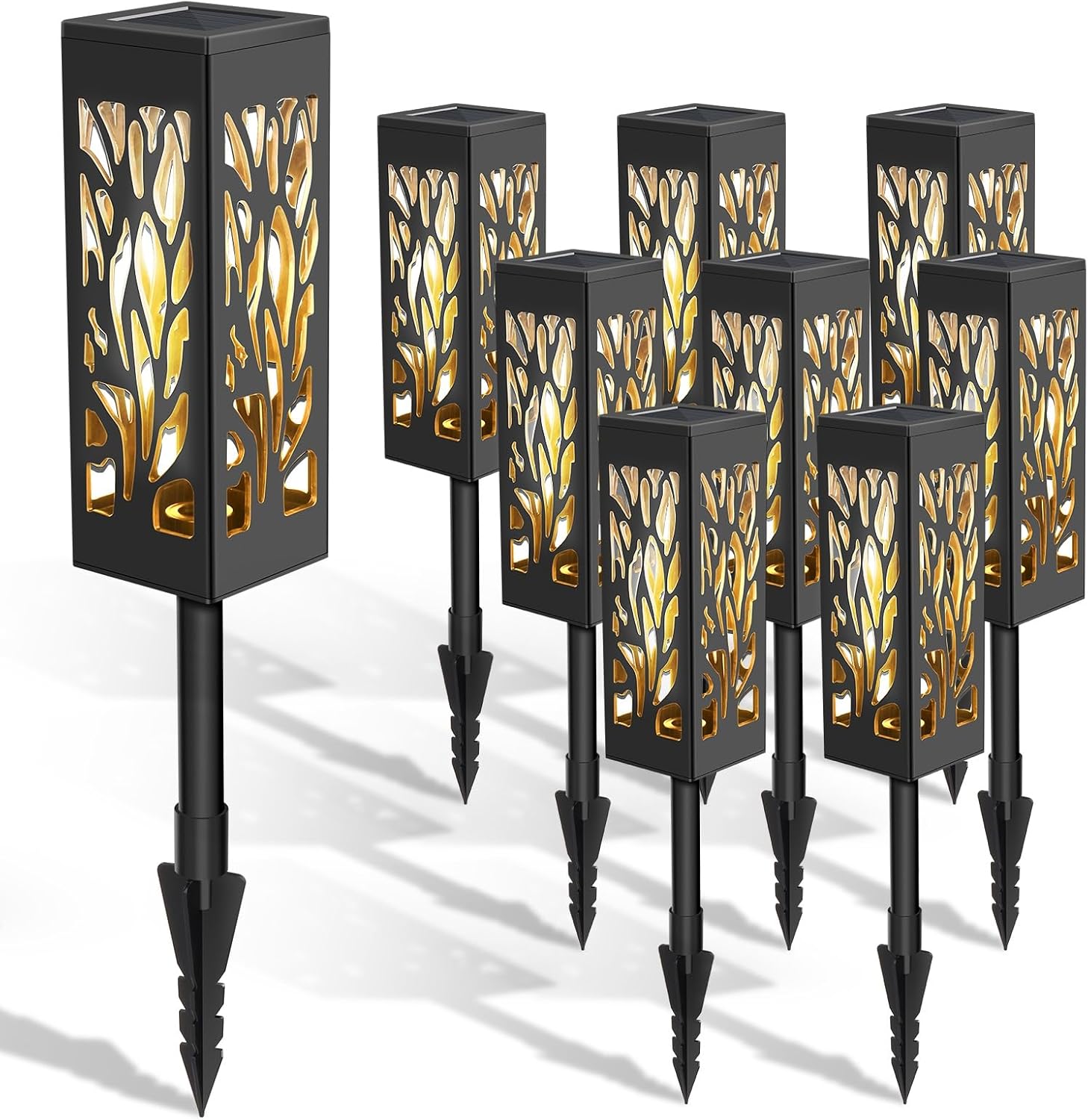 8 Pack Solar LED Garden Outdoor Lights, Solar Poweretd Auomatic Bright ...