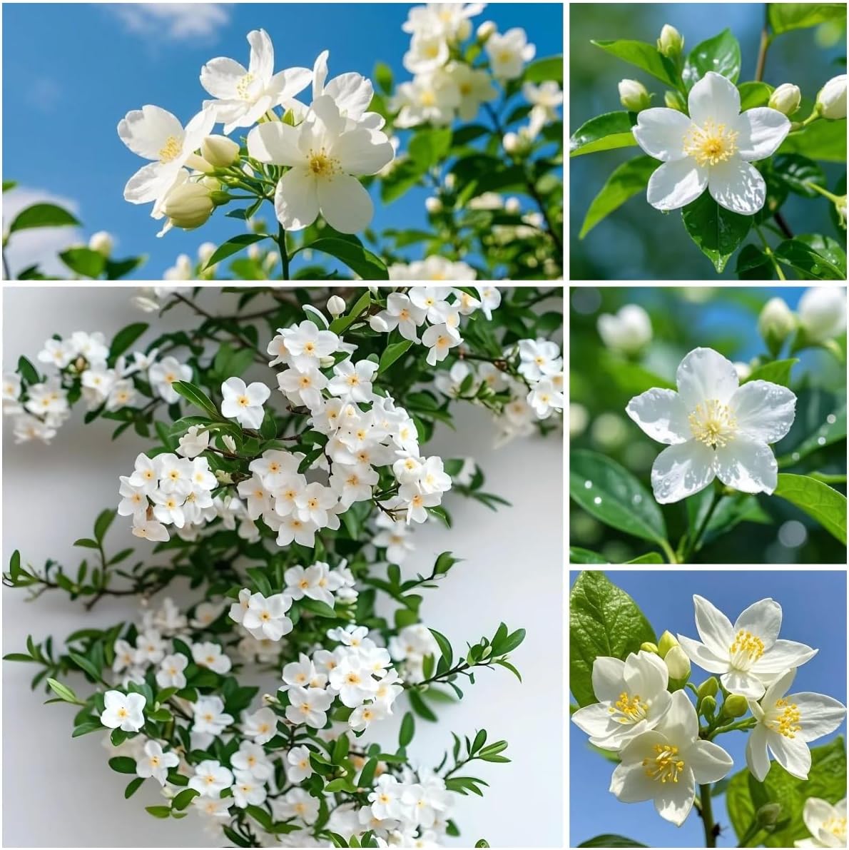 150Pcs White Climbing Jasmine Plant Seeds - Fragrant Perennial Non-GMO ...