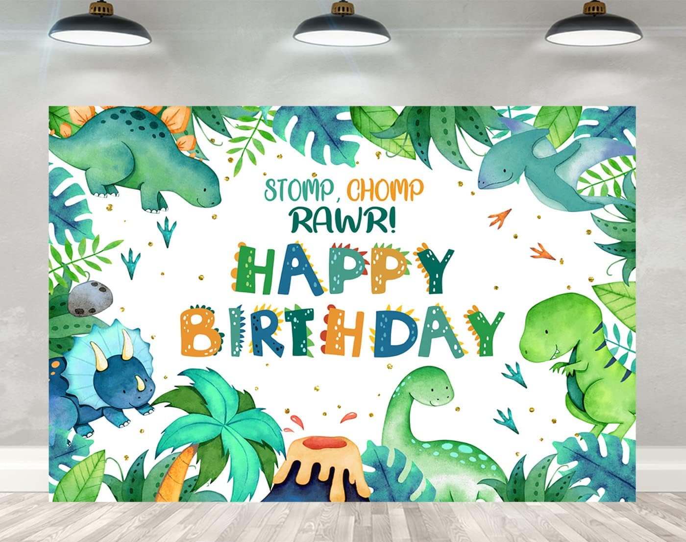 Amazon.com : Ticuenicoa 5×3ft Dinosaur Backdrop Cartoon Watercolor ...