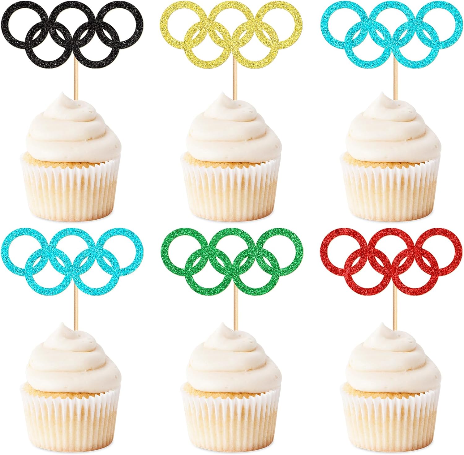 Amazon.com: Keaziu 25 Pack Olympic Games Cupcake Toppers Sports Theme ...