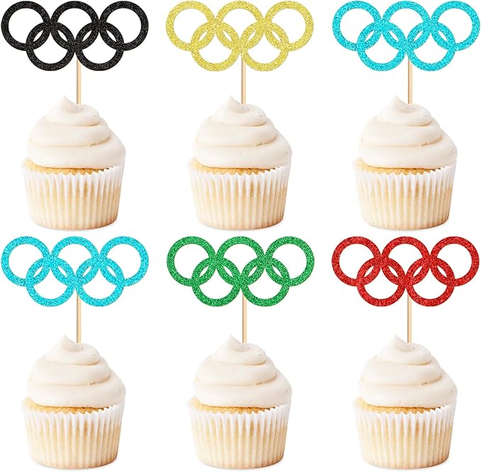 Amazon.com: Keaziu 25 Pack Olympic Games Cupcake Toppers Sports Theme ...