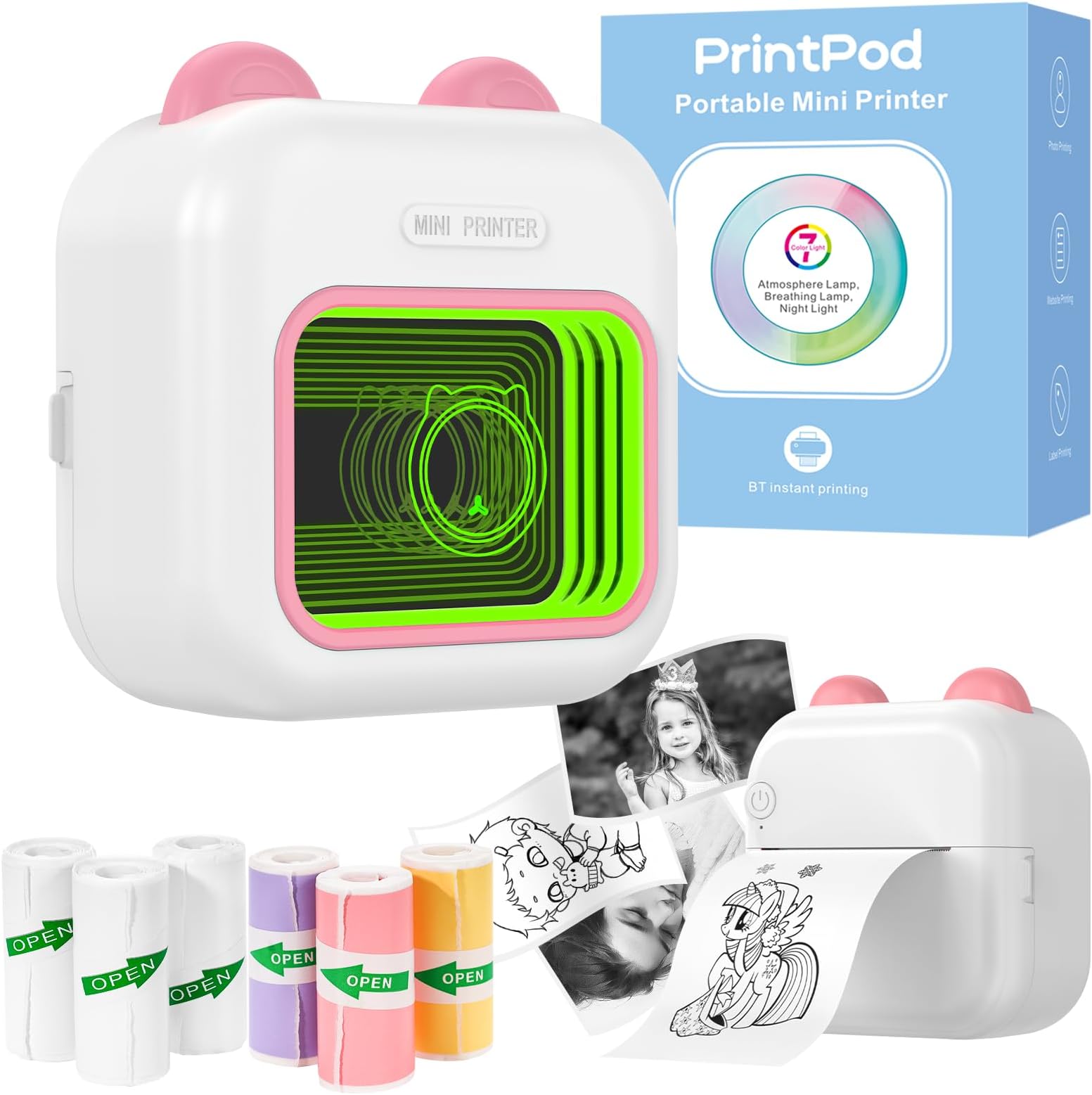 Amazon.com: Print Pod Wireless Photo Sticker Thermal Fast Printer ...