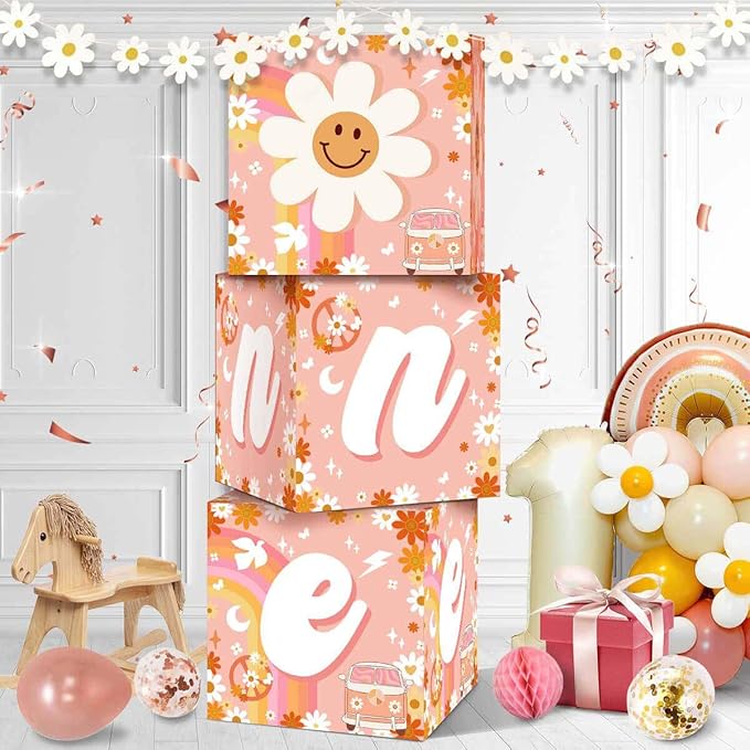 Amazon.com: Tewess One Groovy Babe Birthday Party Decorations Balloon ...