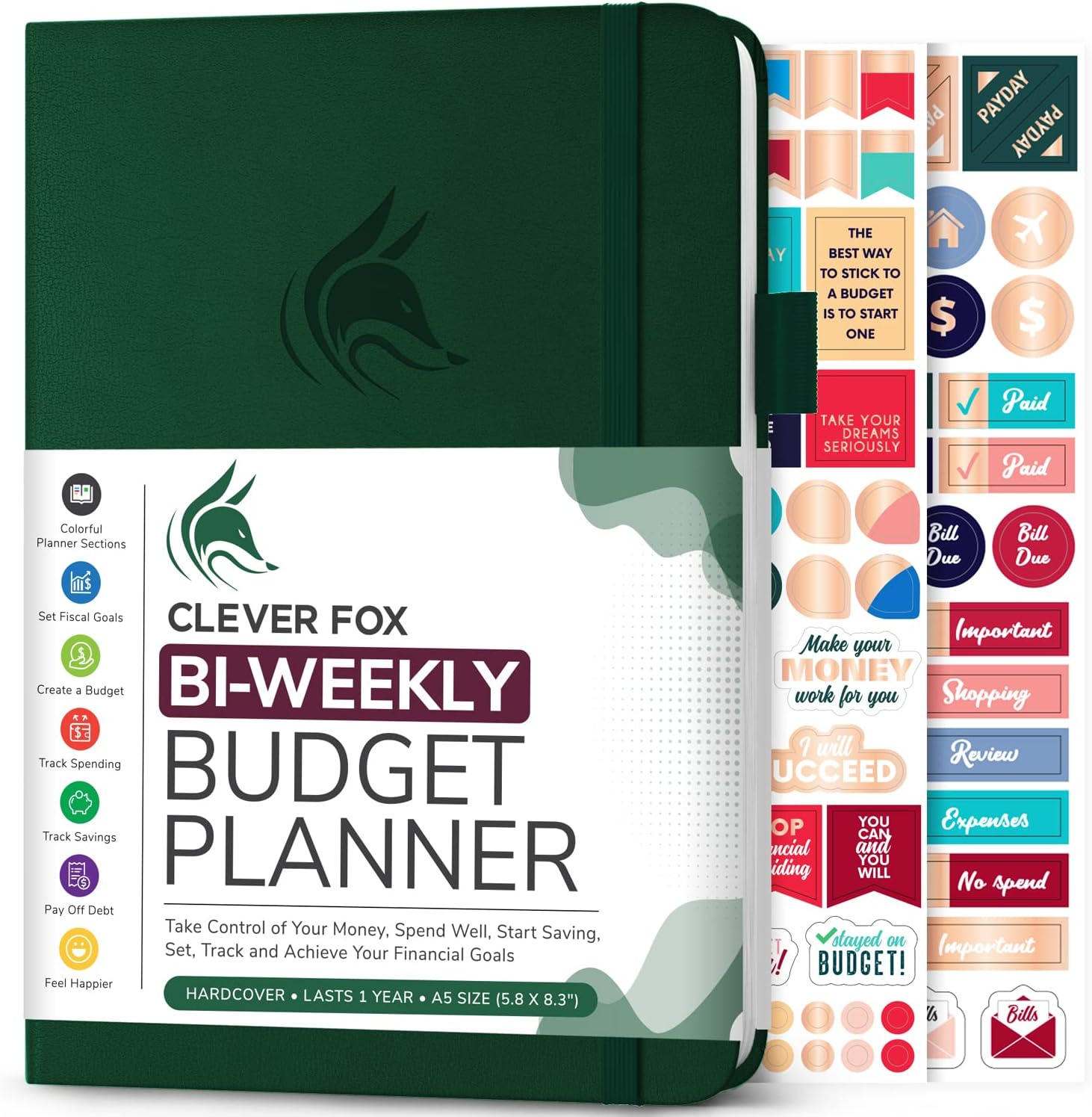 Amazon.com : Clever Fox Bi Weekly Budget Planner – Undated Financial ...