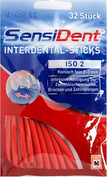 SensiDent Interdental Sticks ISO 2 Conical Fine 2-3 mm Pack of 32 ...