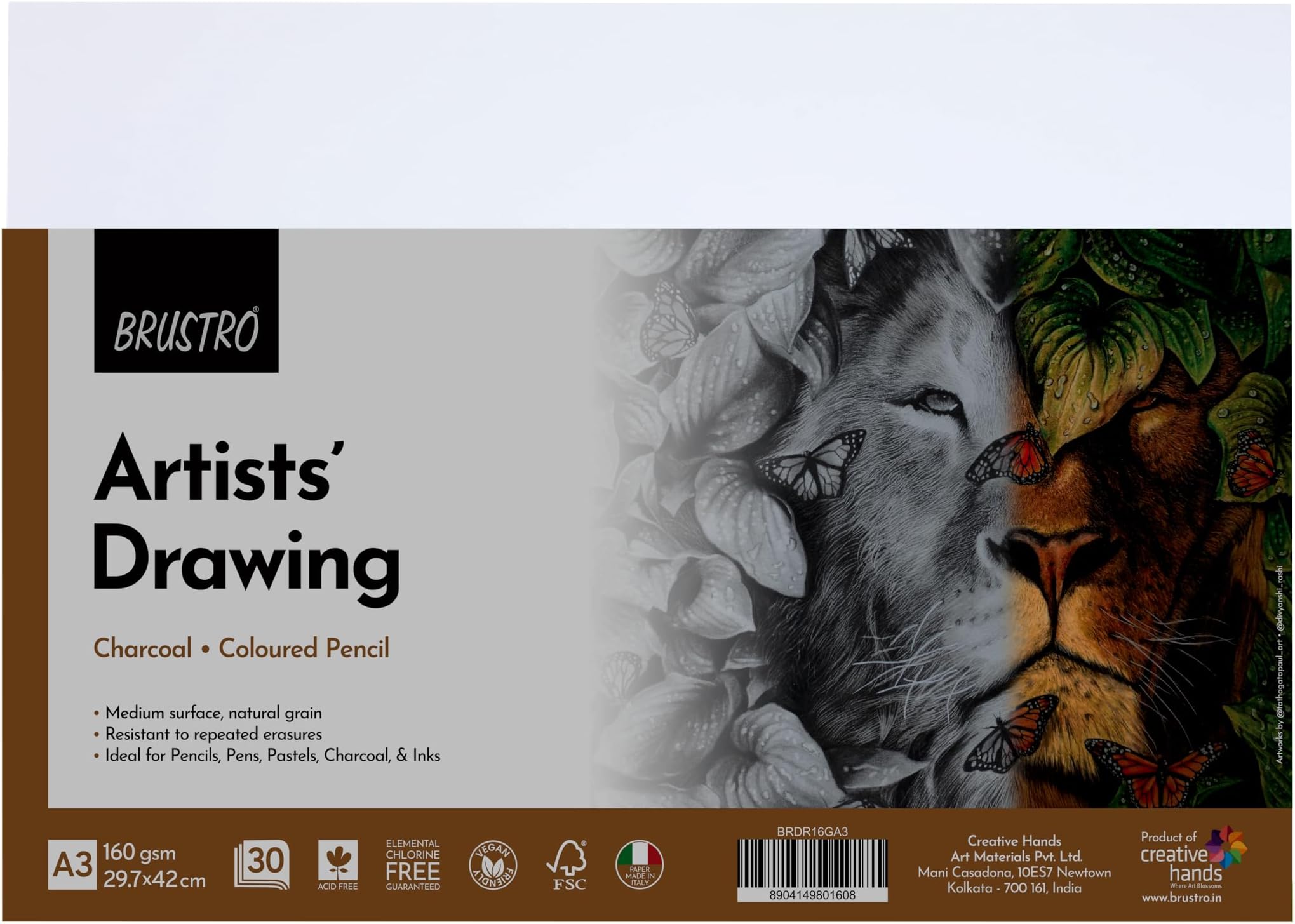 Brustro Artists Drawing Paper 200 GSM A2 Size, 20 Sheets : Amazon.in ...
