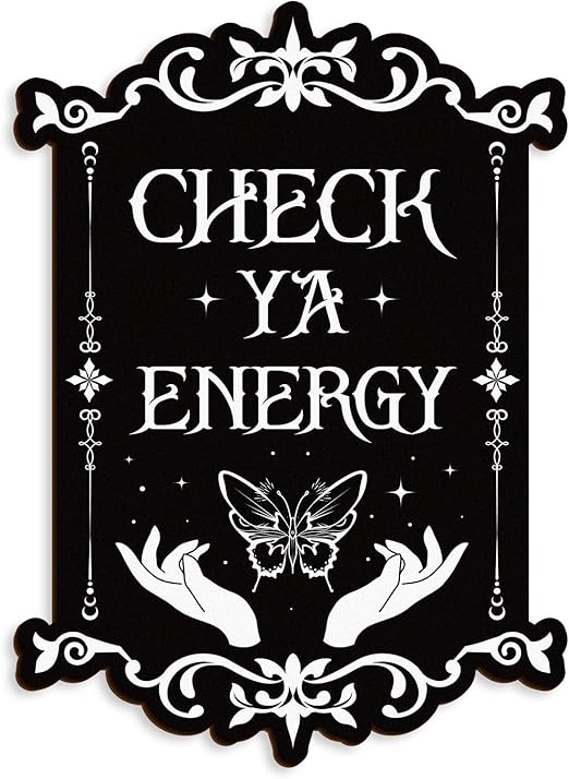 Amazon.com : Halloween Decor, Spooky Home Decor, Gothic Check Ya Energy ...