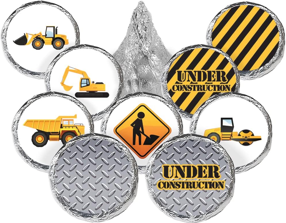 Amazon.com: Under Construction Party Favor Stickers - 180 Labels : Toys ...