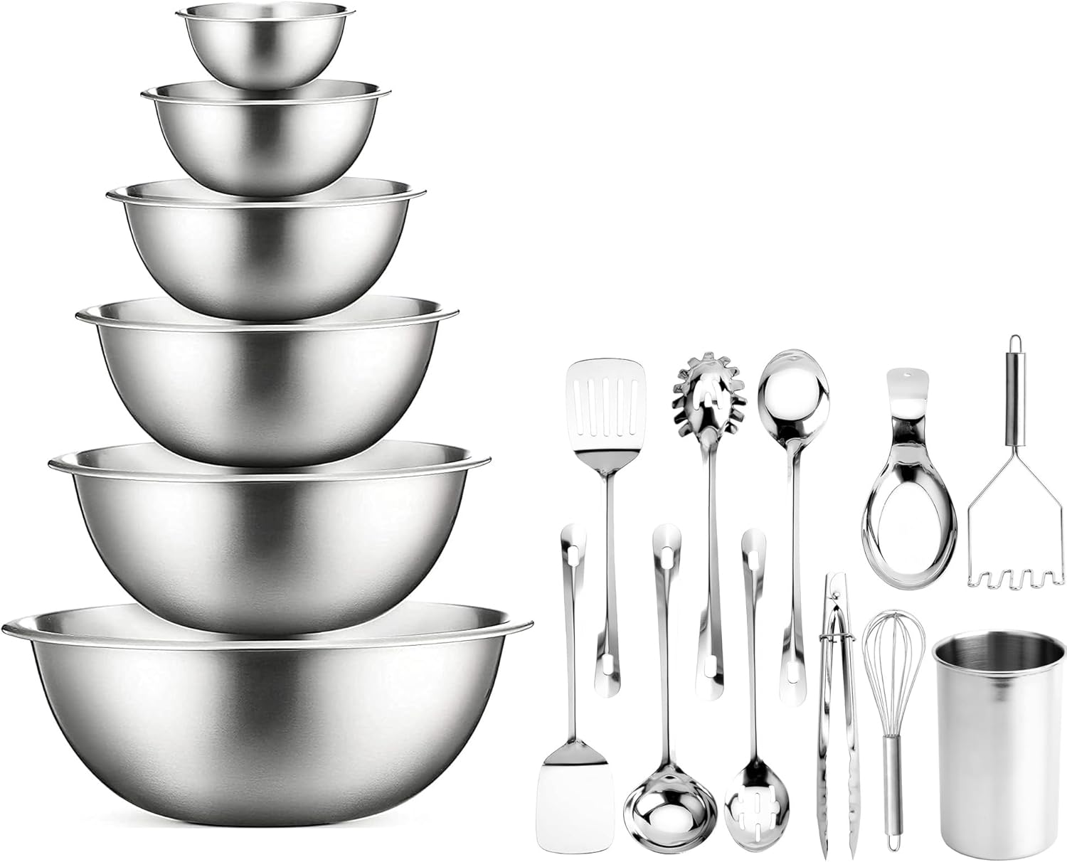 Amazon.com: COOK WITH COLOR Bowls and Utensils Bundle- 6 metal mixing ...
