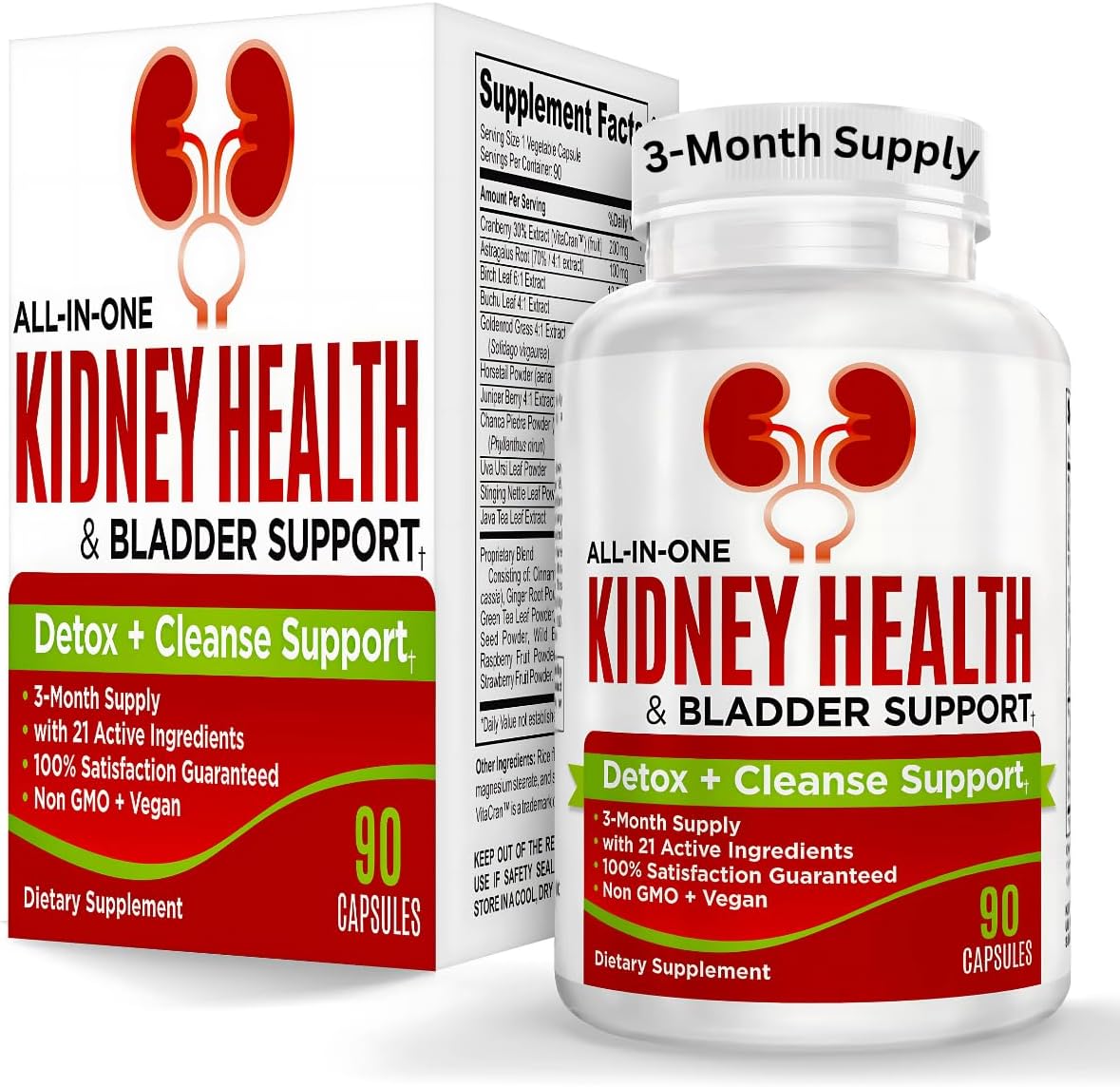 Amazon.com: 3-Month Kidney Health & Bladder Support Supplement ALL-IN-1 ...