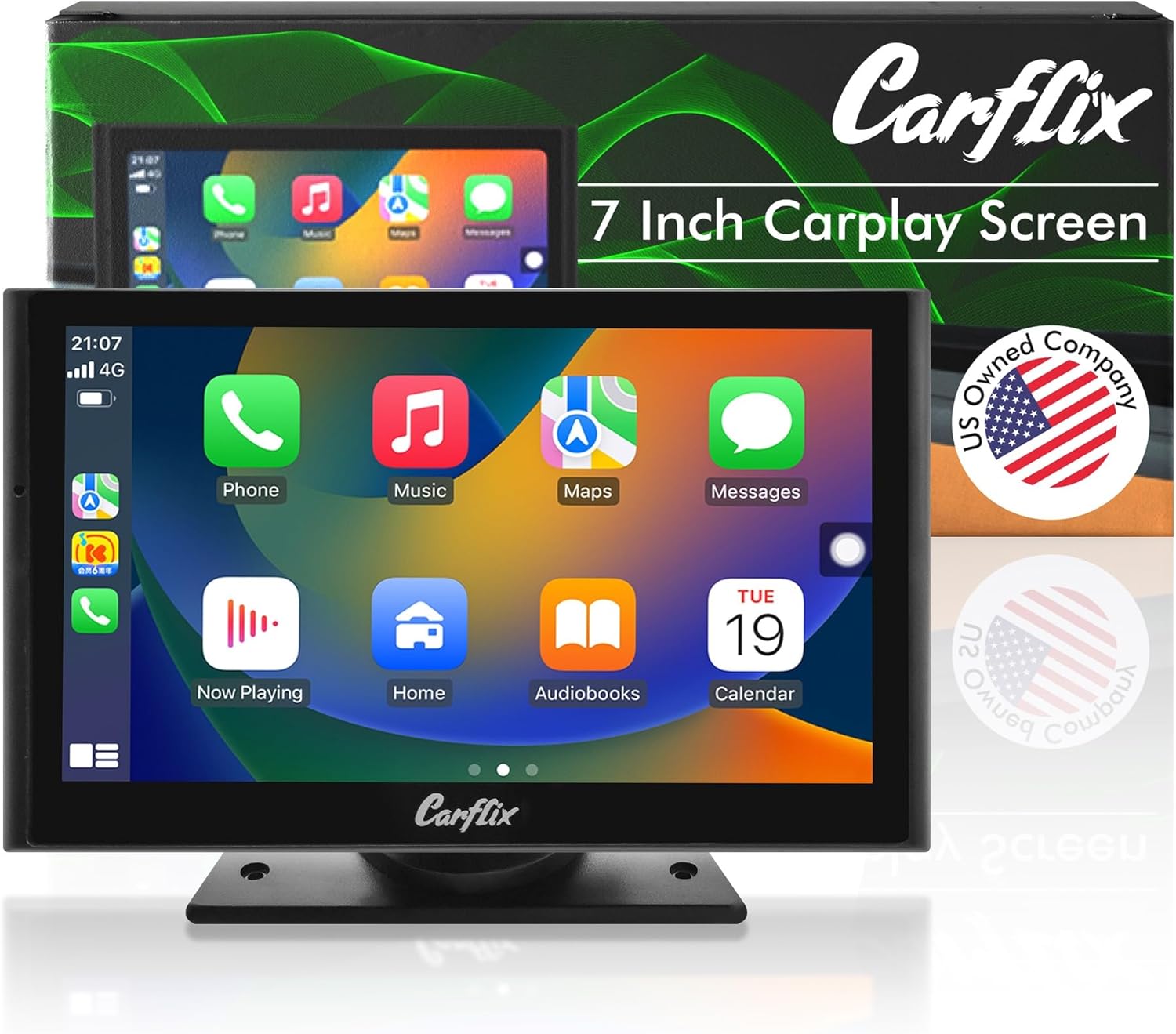 Amazon.com: Carflix Portable Wireless CarPlay Screen for Car- 7 Inch ...