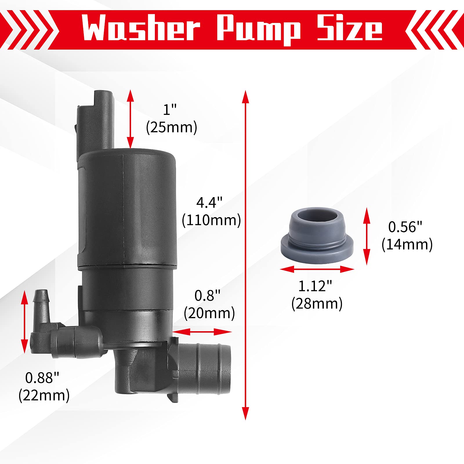 Snapklik.com : OTUAYAUTO Windshield Washer Pump - Replacement For 2004 ...