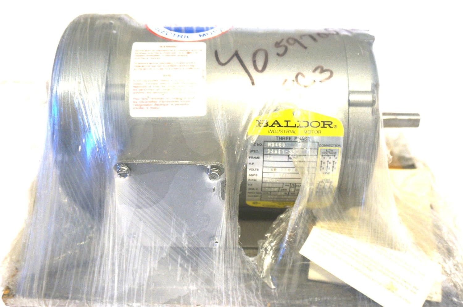 BALDOR M3460 48 Frames TEFC 3410M 3 Phase Enclosed Motors, F1, 3PH, 0.5 ...