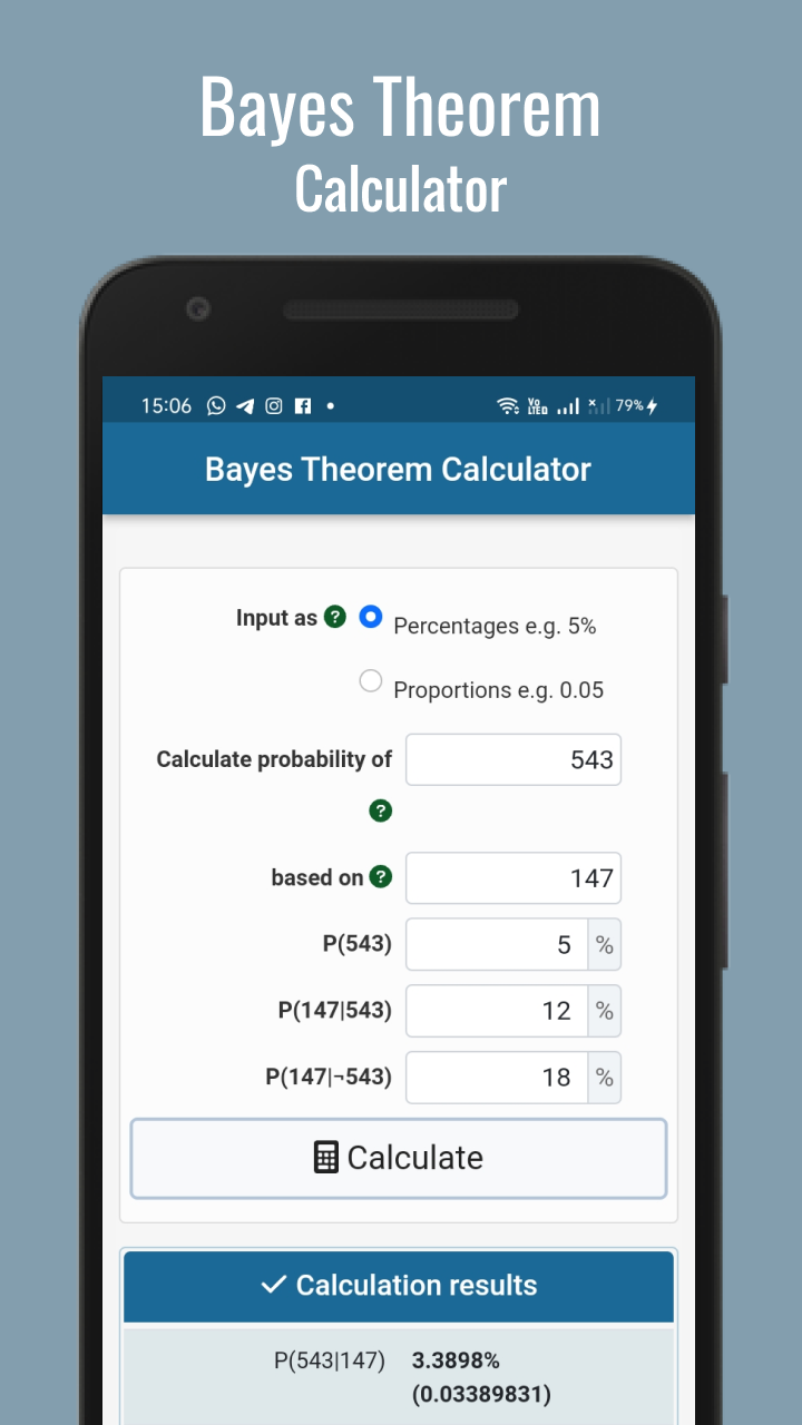 Bayes Theorem Calculator:Amazon.in:Appstore for Android