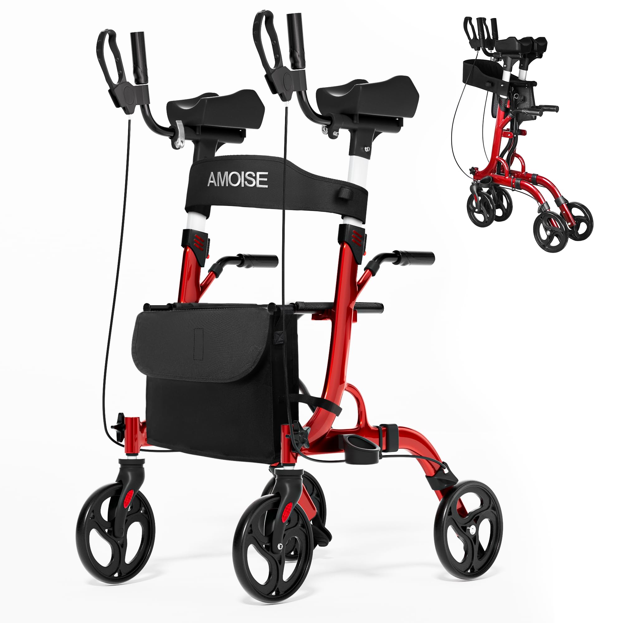 Amazon.com: Amoise Premium Rollator Walker with Armrest, Aluminum ...