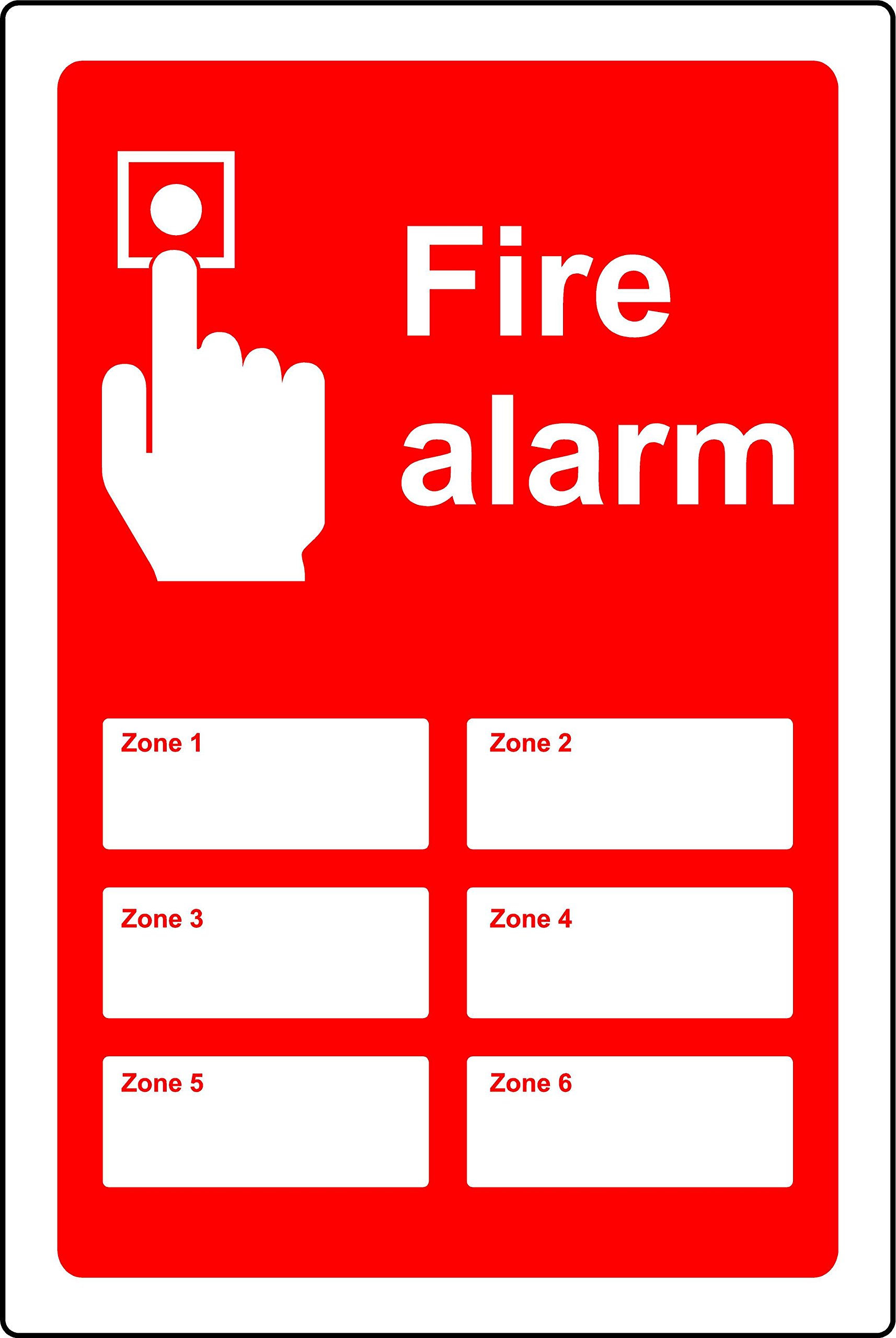 Fire alarm signs zone1 - zone 6 Safety sign - Self adhesive sticker ...