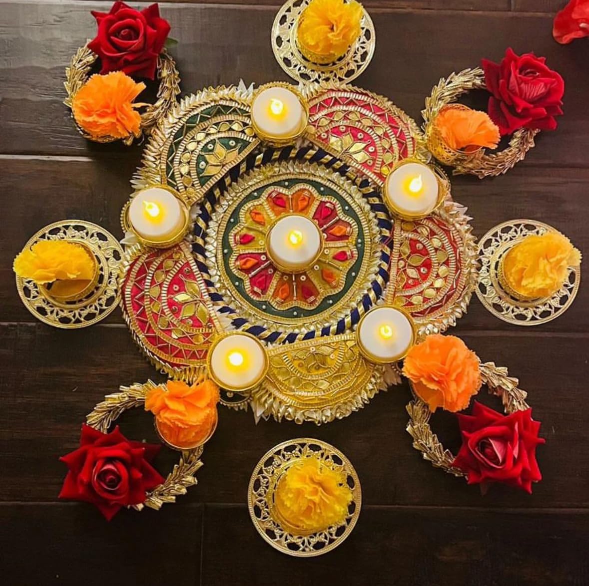 Buy Urban Turtle Metal Rangoli Mats Tealight Candle Holder Rangoli for ...