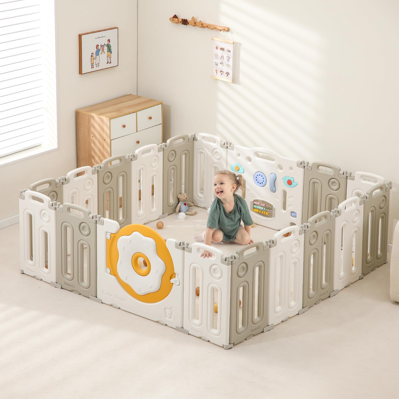 Amazon.com : IFLETH Baby Playpen, Foldable Baby Playpen, Playpen for ...