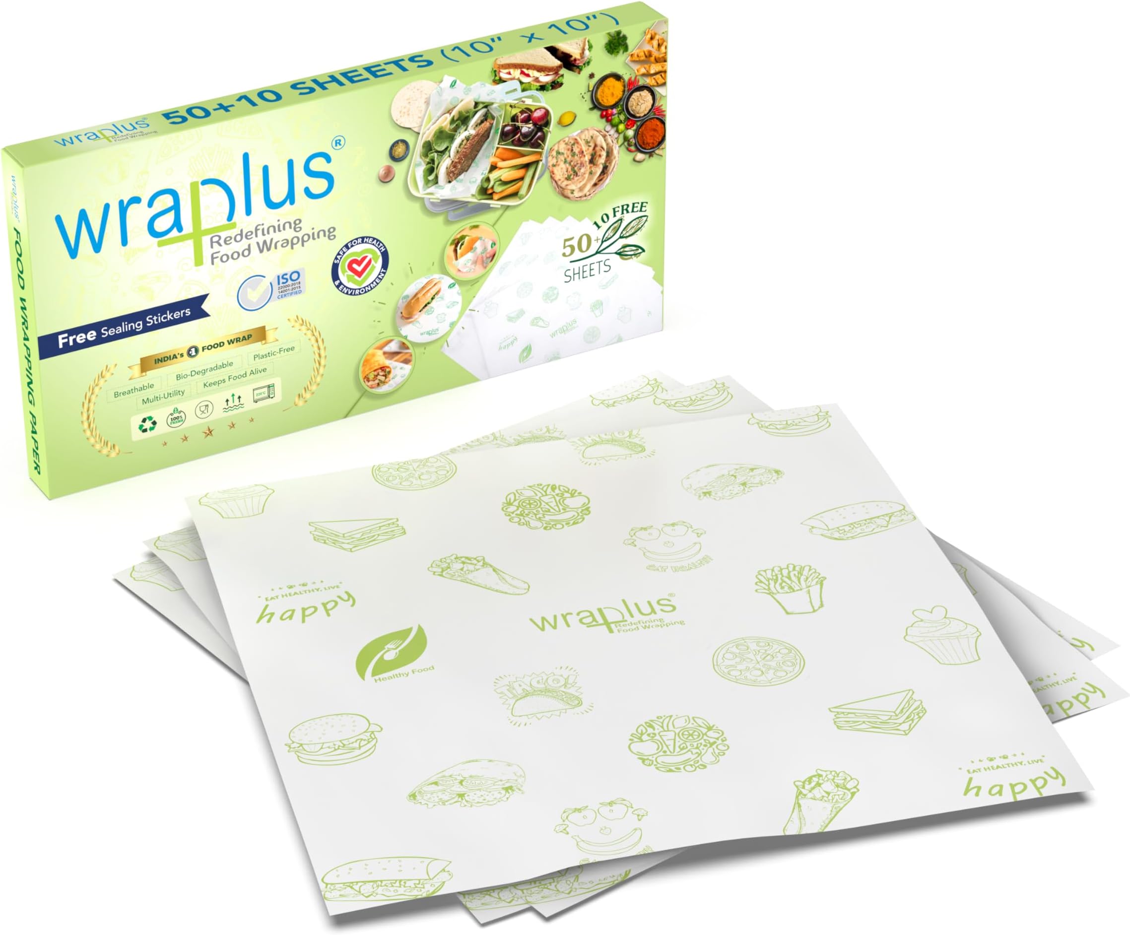 Inditradition Multipurpose Food Wrapping Paper (Pack of 250 Sheets, 11 ...