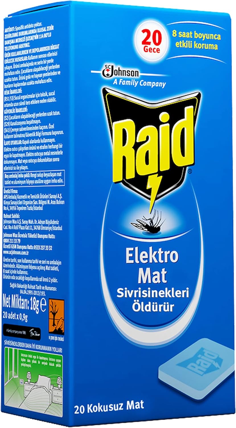 Raid Elektro Mat Kokusuz Tablet 20li : Amazon.com.tr: Sağlık ve Bakım